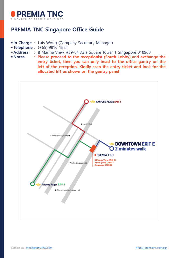 Office Guide Map - Premia TNC