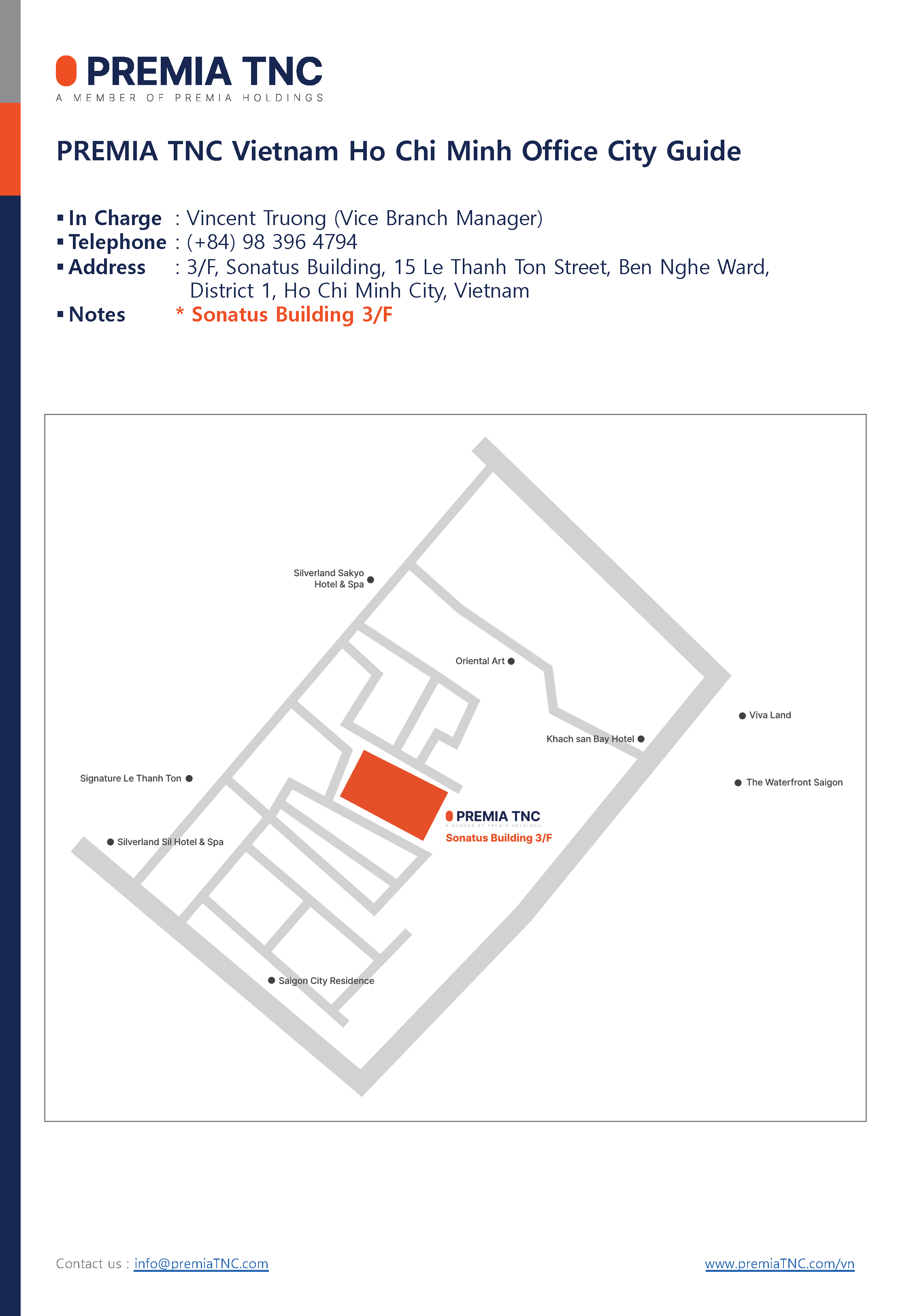 Ho Chi Minh Office Guide Map - Premia TNC
